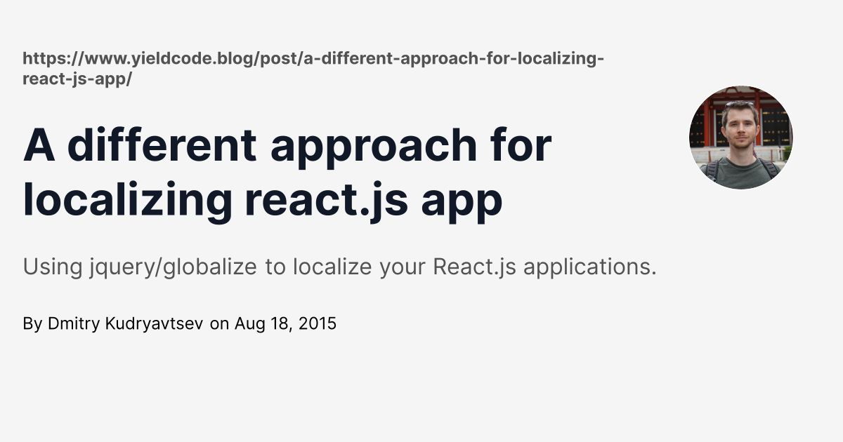 A Different Approach For Localizing Reactjs App Dmitry Kudryavtsev 6302